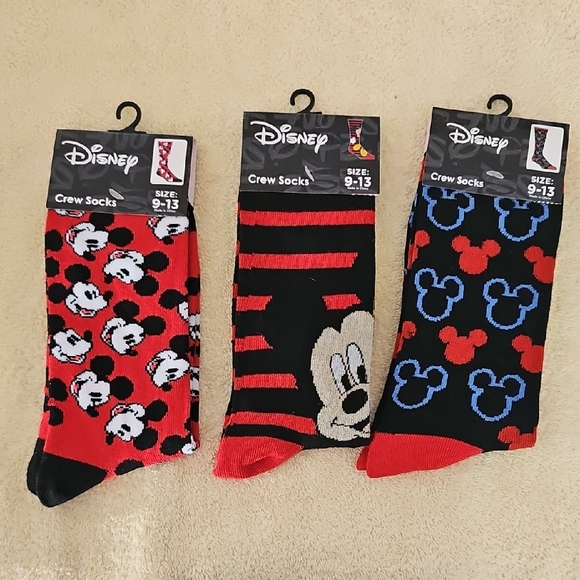 Disney | Accessories | Disney Mickey Mouse Crew Socks Set | Poshmark